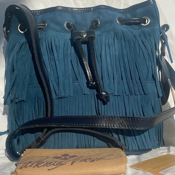 Patricia Nash | Bags | Patricia Nash Nubuck Fringe Bronte Bucket Bag ...